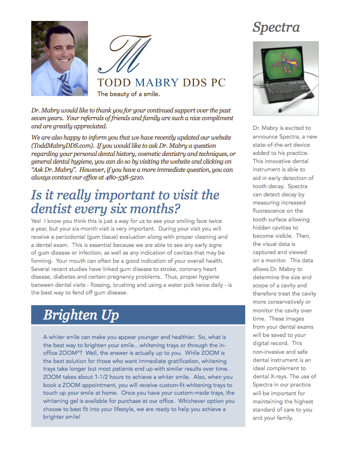 Practice Newsletter – Important to Visit Dentist Every 6 Months?